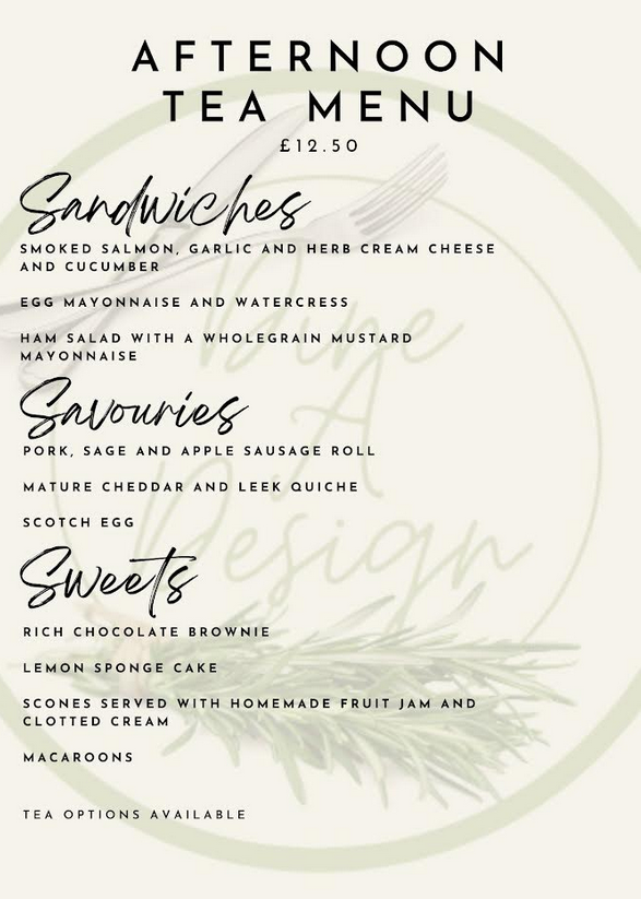 Afternoon Tea Menu Off White Hi Tea Menu Flyer Template | PosterMyWall