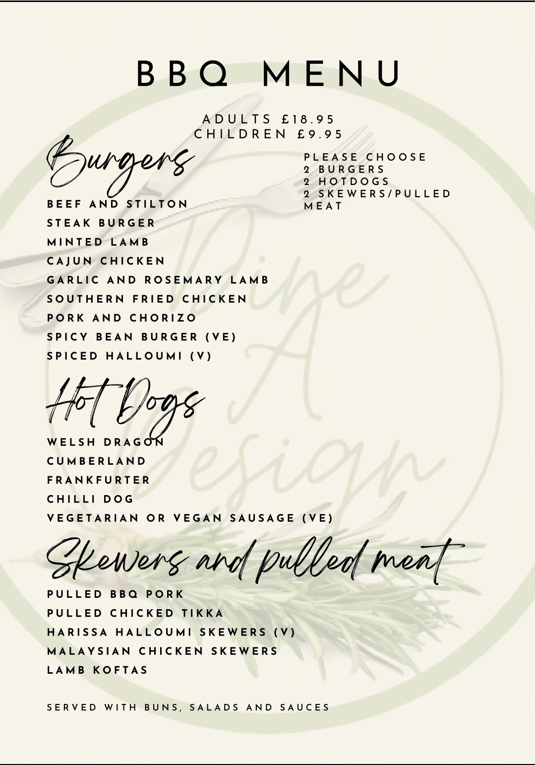 summer BBQ and street food BBQ menu – DINE A DESIGN